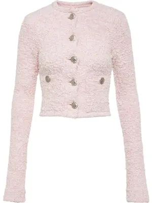 Balenciaga Cropped Cotton-blend Cardigan - Pink