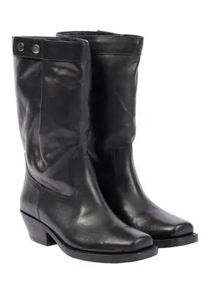 Isabel Marant Étoile Ademe Leather Cowboy Boots - Black