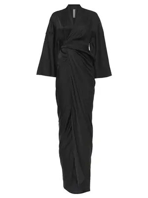 Rick Owens Satin Wrap Gown - Black