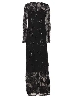 REMAIN BIRGER CHRISTENSEN Rotate Embellished Mesh Maxi Dress