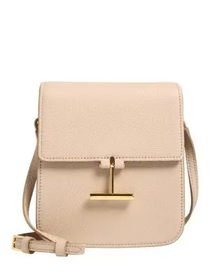 TOM FORD Mini Tara Grained Leather Crossbody Bag - Beige