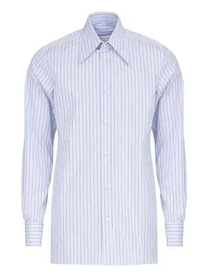 MAISON MARGIELA Striped Cotton Shirt - Blue