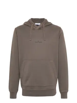 Stone Island Logo-print Cotton Hoodie - Neutrals