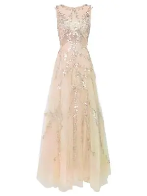 SAIID KOBEISY Sequin-embellished Tulle Gown - Neutrals