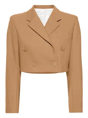 Viktor & Rolf Double-breasted Cropped Blazer - Brown