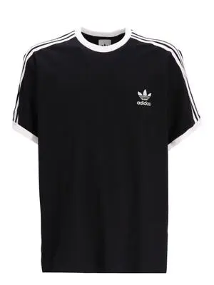 Adidas 3 Stripes Crew-neck Cotton T-shirt - Black
