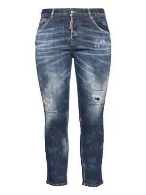 Dsquared2 Jeans In Cotton, Elastane, And Calfskin - Blue
