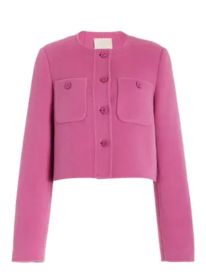 Ulla Johnson Eve Cropped Wool-blend Jacket Pink
