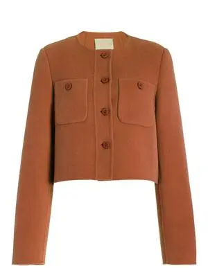 Ulla Johnson Eve Cropped Wool-blend Jacket Tan