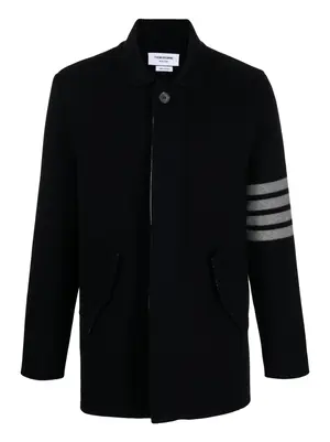 Thom Browne Stripe-detailing Wool Blend Cardigen-coat - Blue