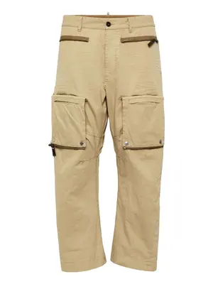 Dsquared2 Zip-detail Straight-leg Cargo Trousers - Neutrals