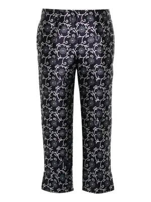Kenzo Marguerite Jacquard Cropped Trousers - Blue