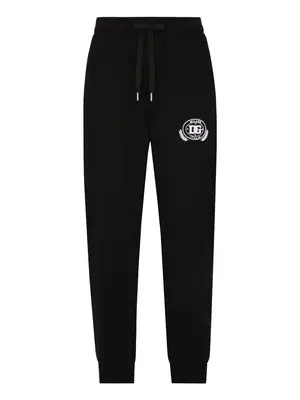 Dolce & Gabbana Flocked-logo Tapered Joggers - Black