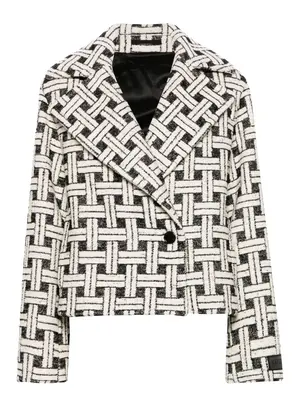 Kenzo Check-pattern Double-breasted Jacket - Black