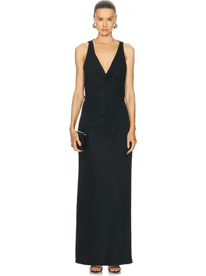 Simkhai Kosme Deep V-neck Gown - Black