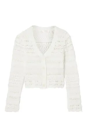 LOVESHACKFANCY LOVESHACKFANCY Middleton Crocheted Cotton-Blend Cardigan