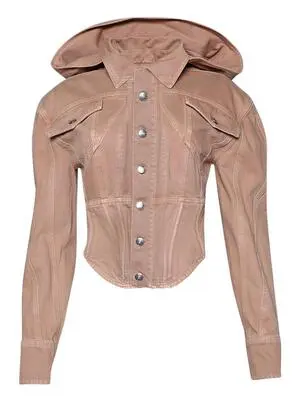 MUGLER Corseted Denim Jacket - Beige