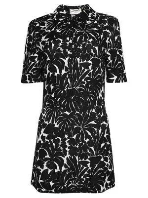 Saint Laurent Printed Shirt Dress - Black