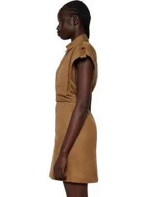 Bottega Veneta Gabardine Column Dress - Tan
