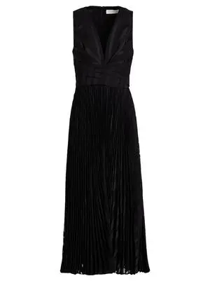 Zimmermann Pleated Jacquard Midi Dress - Black