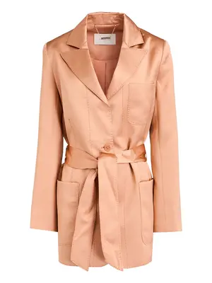 Zimmermann Belted Shantung Blazer - Antique Rose