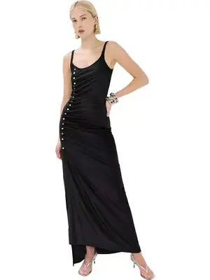 PACO RABANNE Rabanne Drape Pression Sleeveless Dress