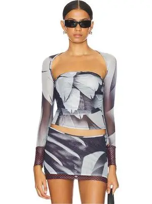 Miaou Iris Top - Feather Print