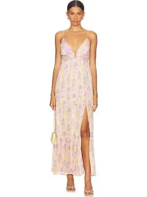 Astr The Label Minari Dress - Purple Lime Floral