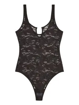 DIESEL Logo-plaque Lace Bodysuit - Black