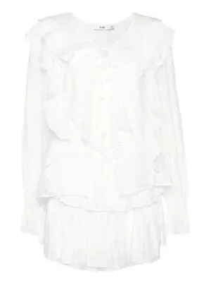 B+AB Ruffled Muslin Co-ord Set - White