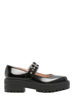 GIANVITO ROSSI Buckle-fastening Leather Loafers - Black