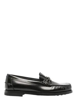 TOD'S Chain-detail Leather Loafers - Black