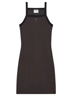COURREGES Contrast-trim Mini Dress - Brown