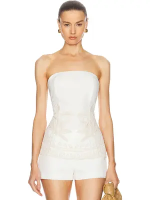 Hemant & Nandita Ari Strapless Top - White