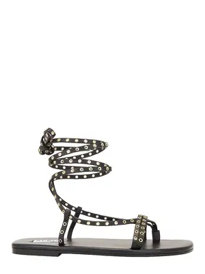 Alaïa Flat Strappy Sandal - Noir