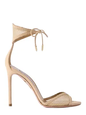AQUAZZURA Wicked 105 Suede And Mesh Sandals - Pink