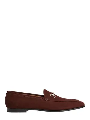 Gucci Jordaan Suede Loafers With Horsebit New Chocolate
