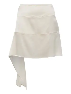 FERRAGAMO Silk Satin Midi Skirt - White