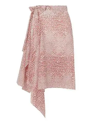 Stella McCartney Printed Cotton Wrap Skirt - Red