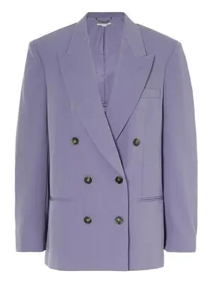 Stella McCartney Oversized Double-breasted Wool-blend Twill Blazer - Lavender
