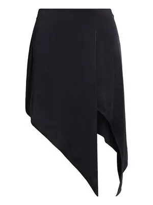 Stella McCartney Asymmetric Satin-crepe Midi Skirt - Black