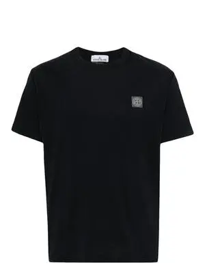 Stone Island Logo-appliqué Cotton T-shirt - Blue