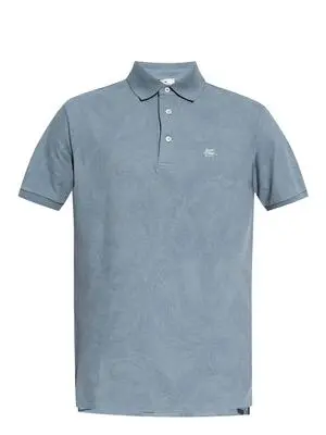 Etro Paisley-print Cotton-piqué Polo Shirt - Blue