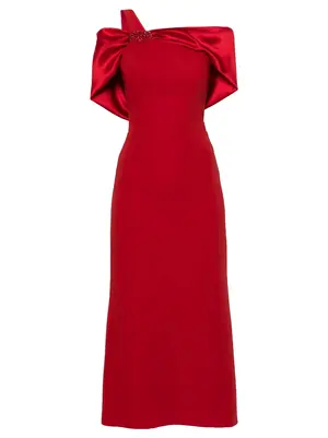 CRISTALLINI Ophelia Satin Midi Dress - Red