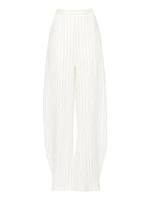 ALESSANDRO VIGILANTE Pinstriped Palazzo Trousers - White