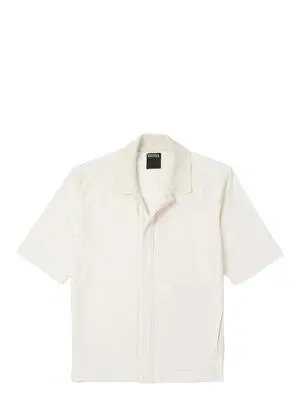 Zegna Cotton And Silk-blend Terry Shirt - Neutrals