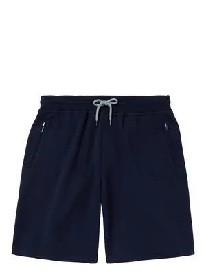 Brunello Cucinelli Straight-leg Cotton-blend Jersey Drawstring Shorts - Blue