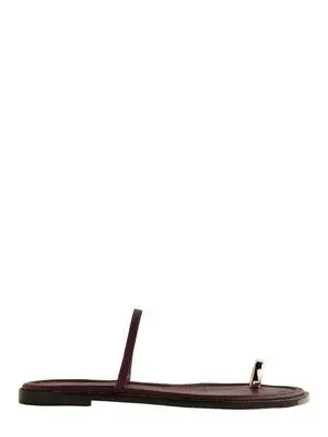 REFORMATION Cassandra Leather Flat Sandal Red