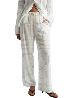 TOTÊME Monogram Embroidered Pull-On Pants