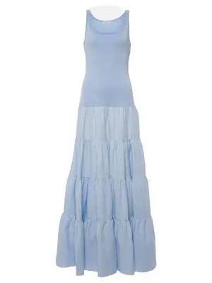 GABRIELA HEARST Pozas Tiered Linen Maxi Dress
